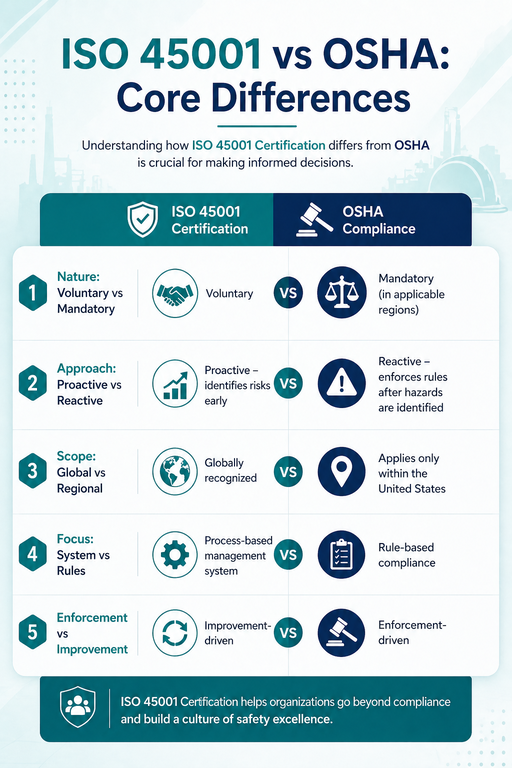 ISO 45001 vs OSHA: Key Differences Explained